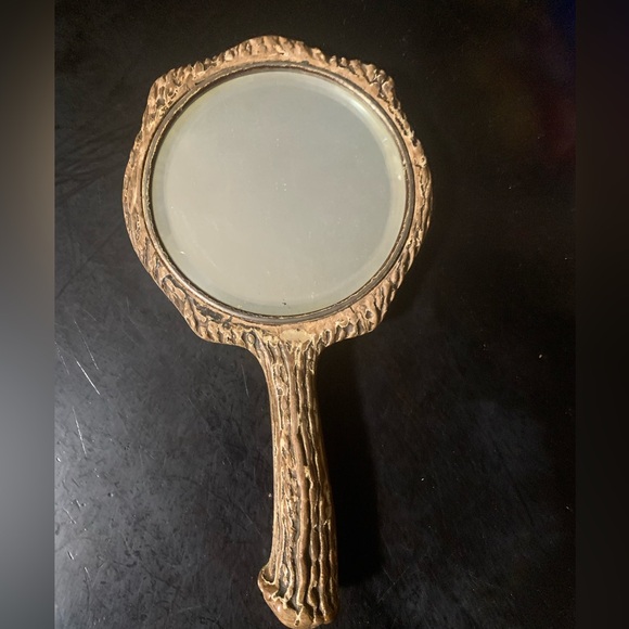 Accessories | Vintage Unique 190s Carved Hand Mirror | Poshmark